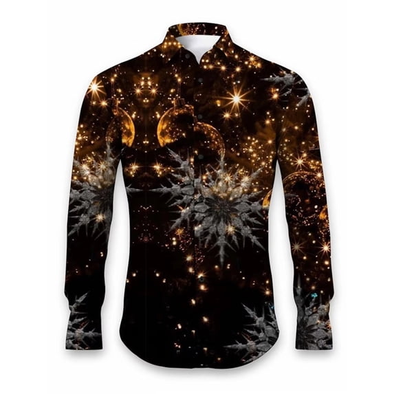 Christmas Shirts for Men Long Sleeve Button Down Dress Shirt Novelty ...