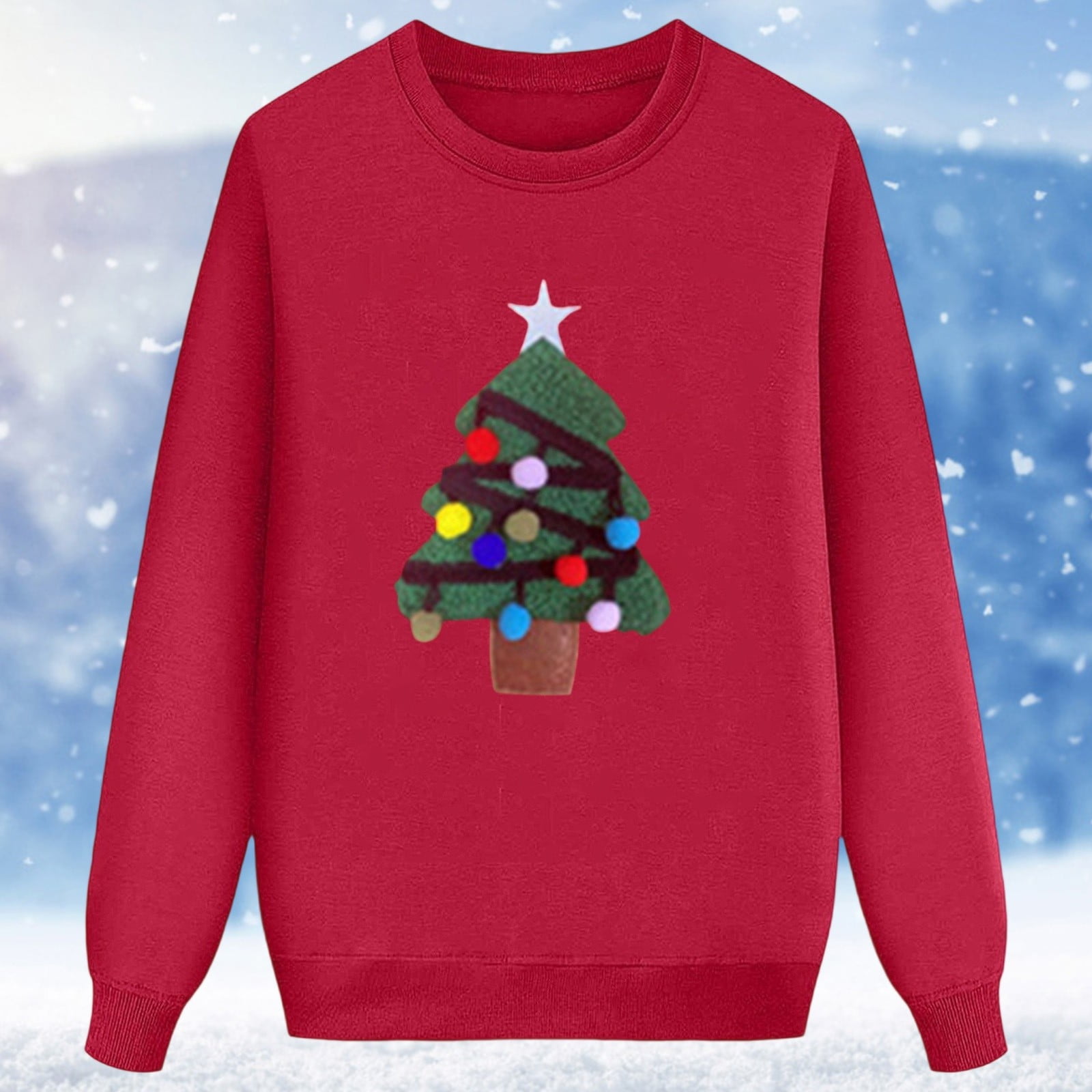 Christmas Shirts for Women Xmas Tree Graphic Tees Fashion Xmas Pullover ...