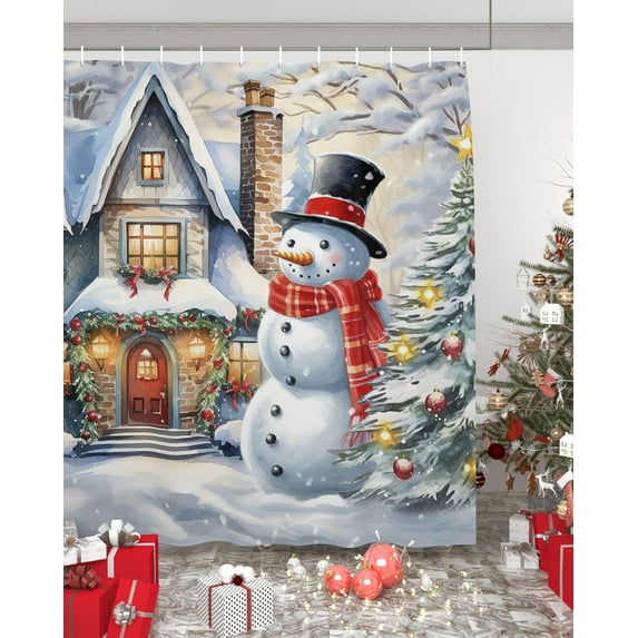 Christmas, Shower Curtain Set, Waterproof Shower Curtains for Bathroom ...