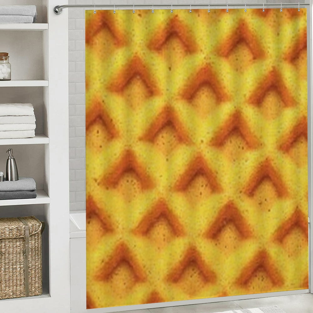 Christmas Shower Curtain, Waffles Signs Christmas Curtain with Hooks ...