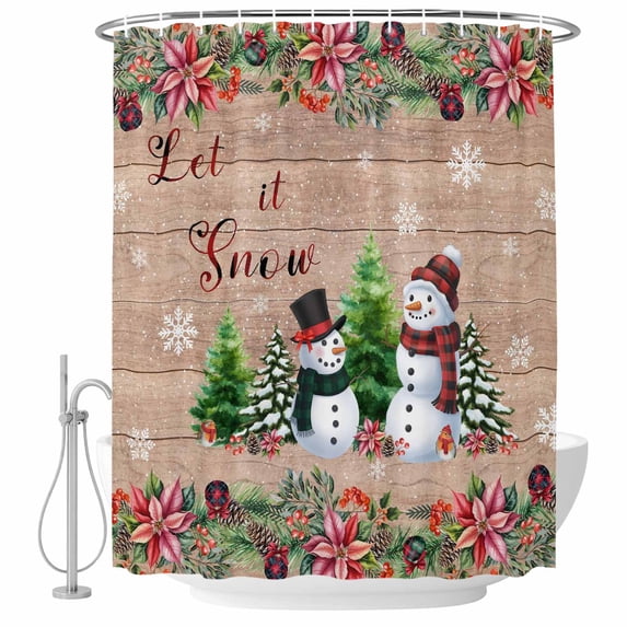 Christmas Shower Curtain, Waterproof Shower Curtains for Bathroom ...