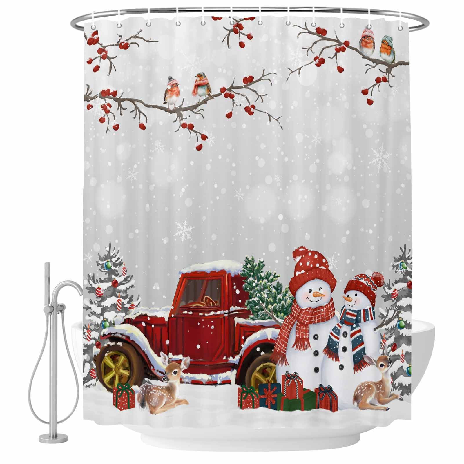Christmas Shower Curtain, Waterproof Shower Curtains for Bathroom ...