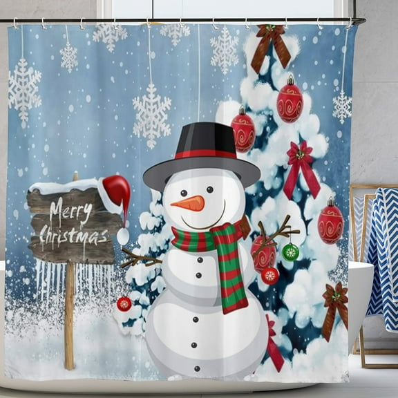 Christmas Pine Shower Curtain, Waterproof Shower Curtains for Bathroom ...