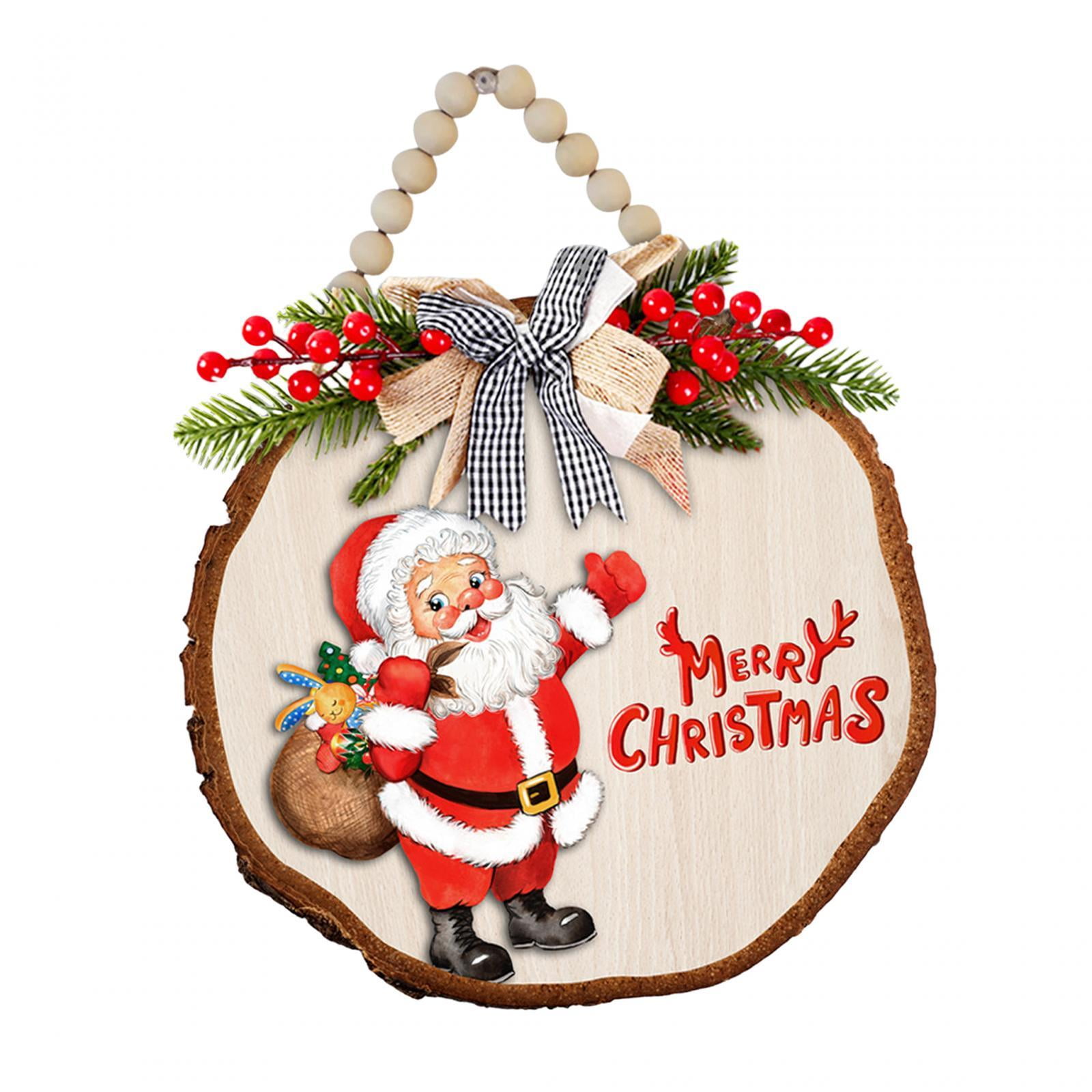 Christmas Sign Wreaths Door Sign Wooden Holiday Decor Front Door ...