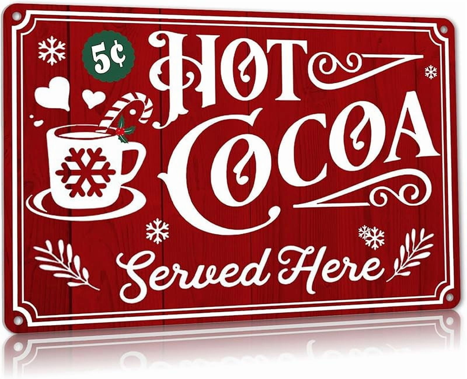 Christmas Signs Hot Cocoa Coffee Bar Decor Vintage Christmas ...