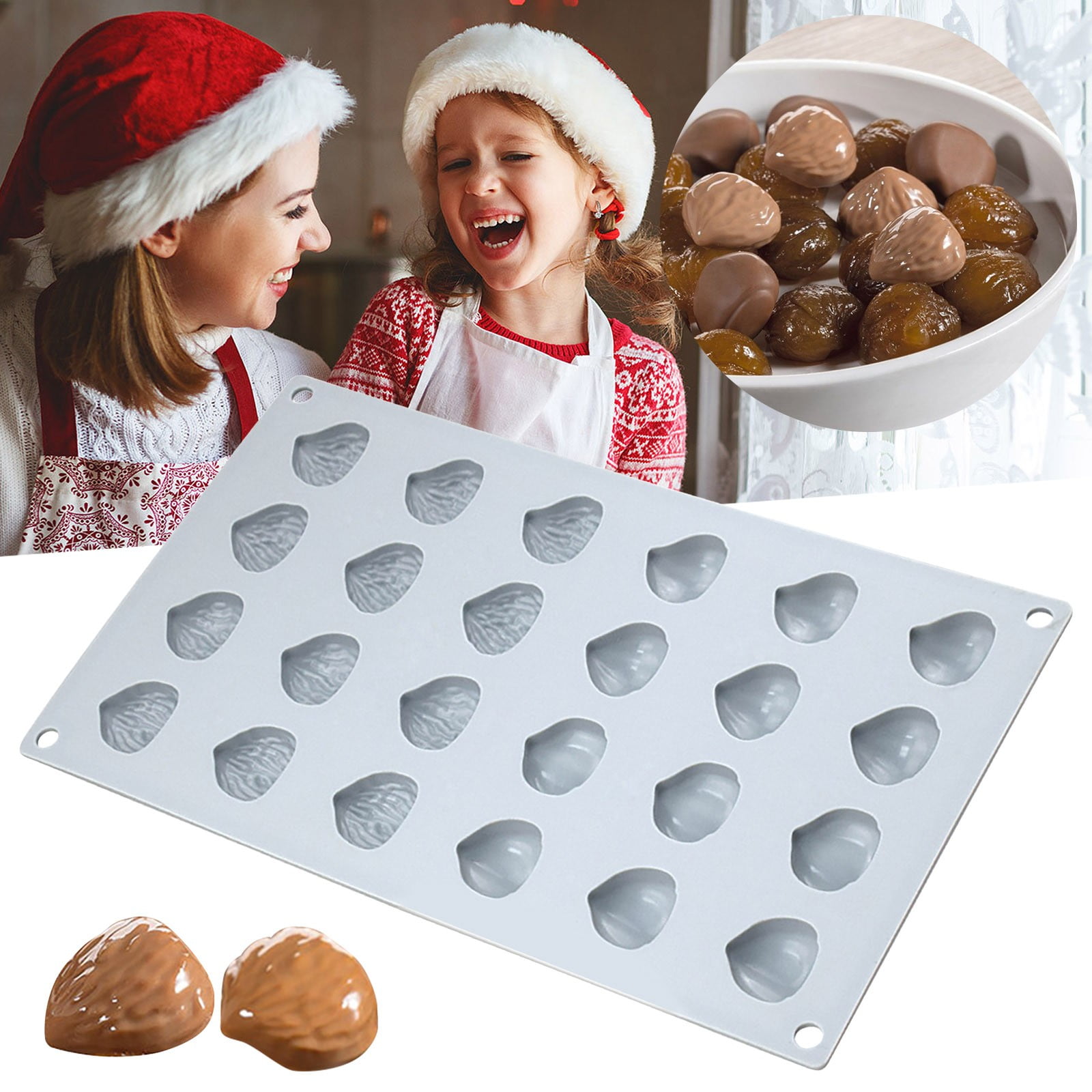 Christmas Silicone Mold Simulation Chestnut Decoration Baking Tools ...
