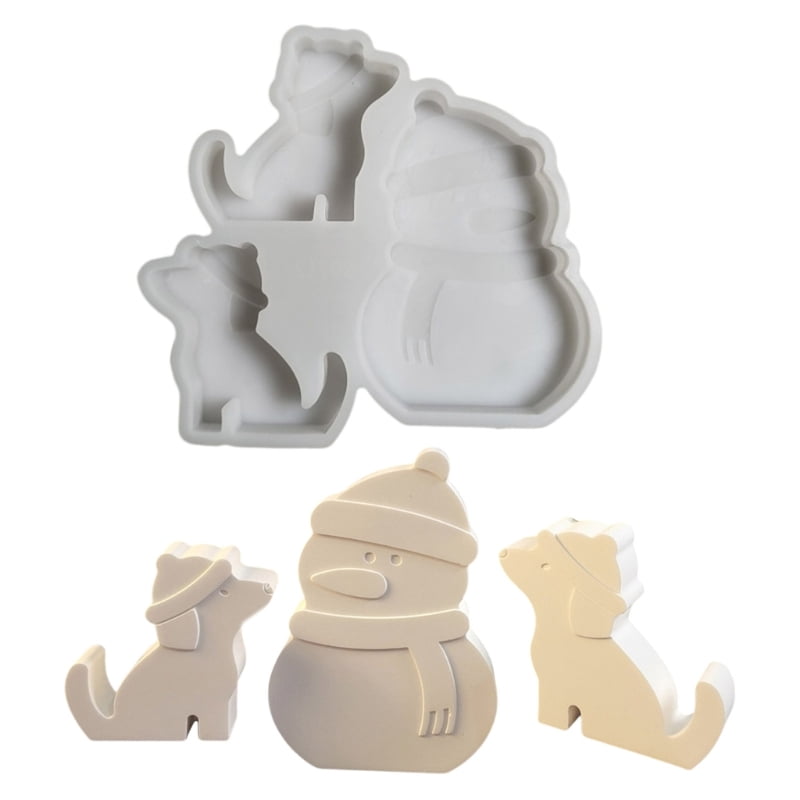 Christmas Silicone Molds Dog Shape Crafting Moulds Silicone Art Craft ...