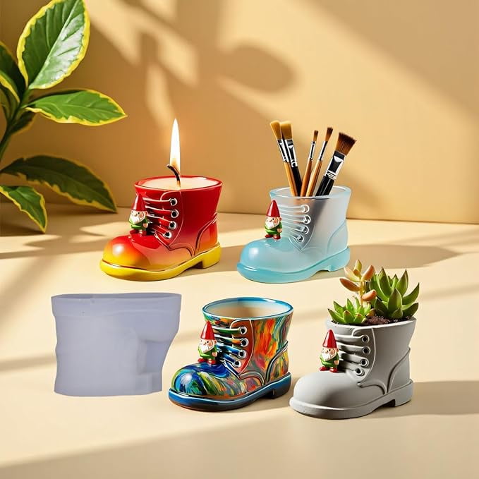 Christmas Silicone Molds, Reusable 3D Christmas Boot Epoxy Resin Mold ...