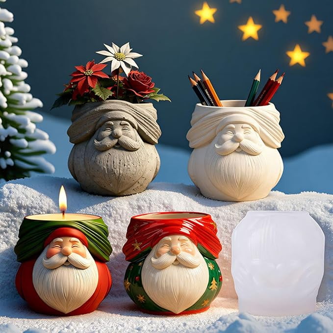 Christmas Silicone Molds - Reusable 3D Santa Claus Epoxy Resin Casting ...