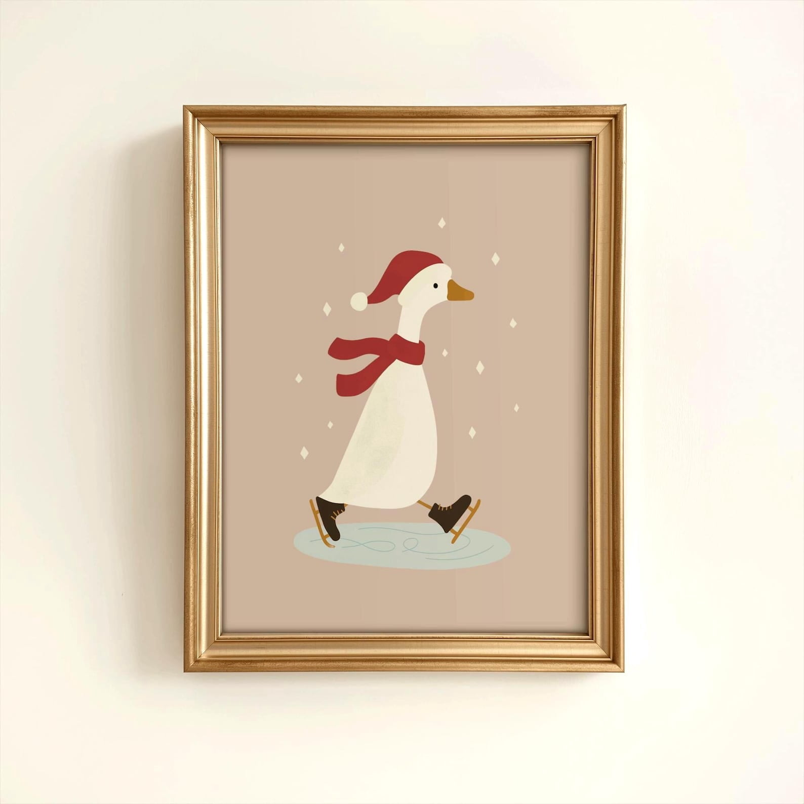 Christmas Silly Goose Nursery Wall Art Print, December Farmhouse Kid's ...