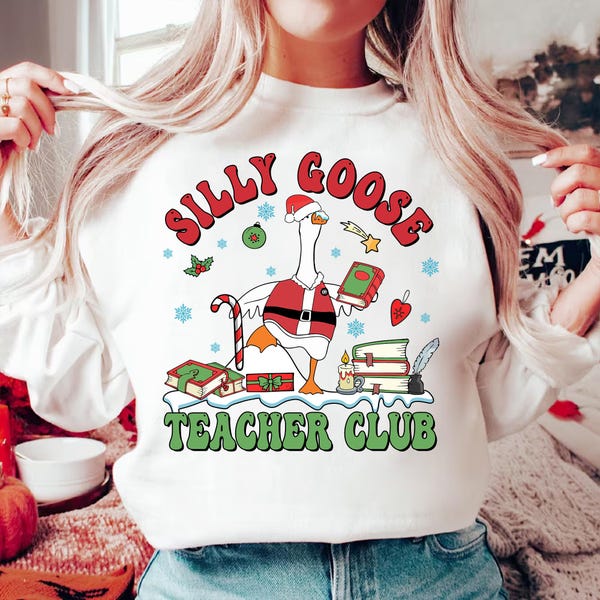 Christmas Silly Goose Teacher Club Shirt, Merry Teacher Shirt, Teacher ...
