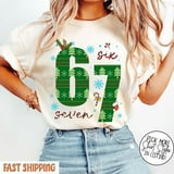 Christmas Six Seven Christmas Shirt, 6 7 Meme Viral Shirt, Funny Number ...
