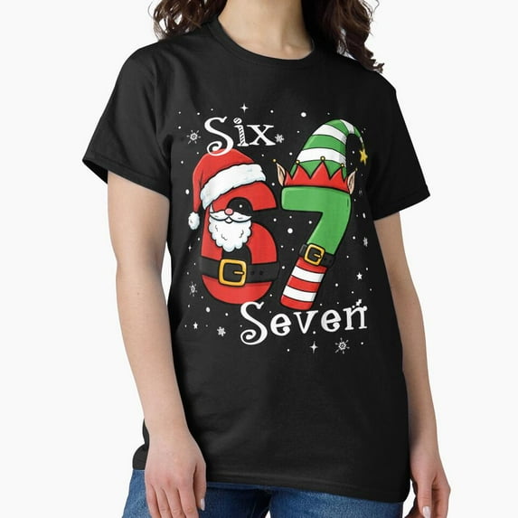 Christmas Six Seven Number Elf Costume Holiday Countdown Fun Unisex T ...