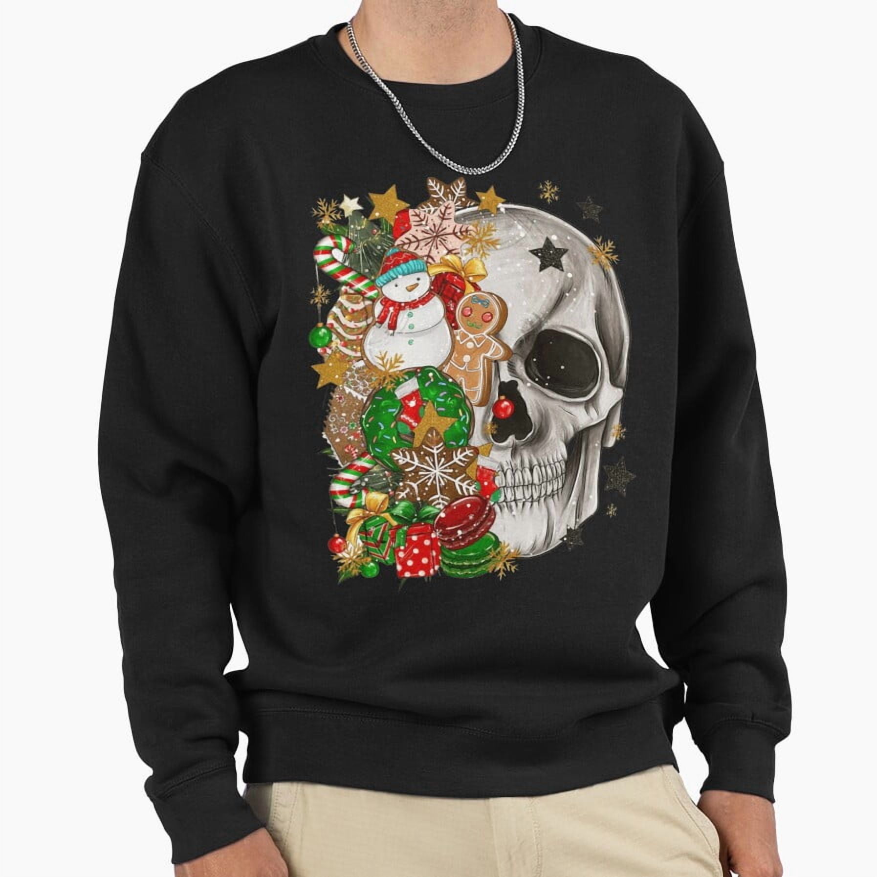 Christmas Skeleton Head Snowman Gingerbread Cookie Graphic Unisex ...