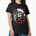 Christmas Skeleton In Plaid Shirt With St. Nick Hat Funny Holiday Humor ...
