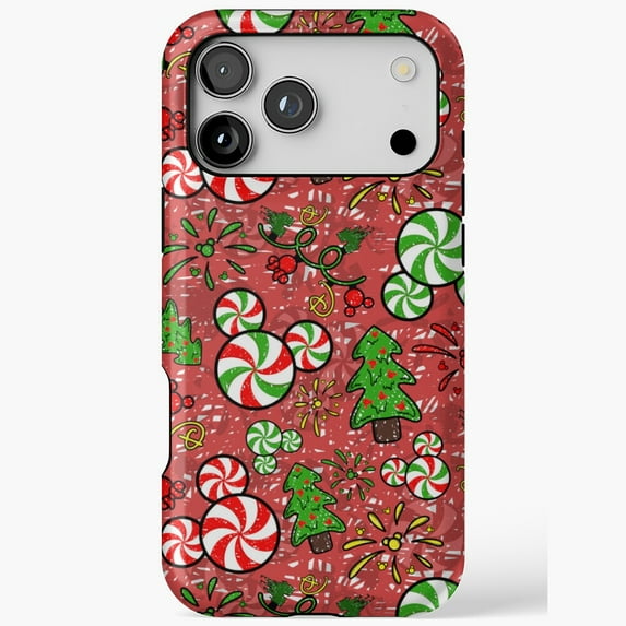 Christmas Sketched Mouse Ears Design Phone Case iPhone Case 17 to 11 ...