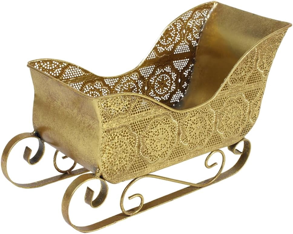 Christmas Sleigh Decor - Holiday Sleigh Centerpiece Bowl Xmas Candy ...