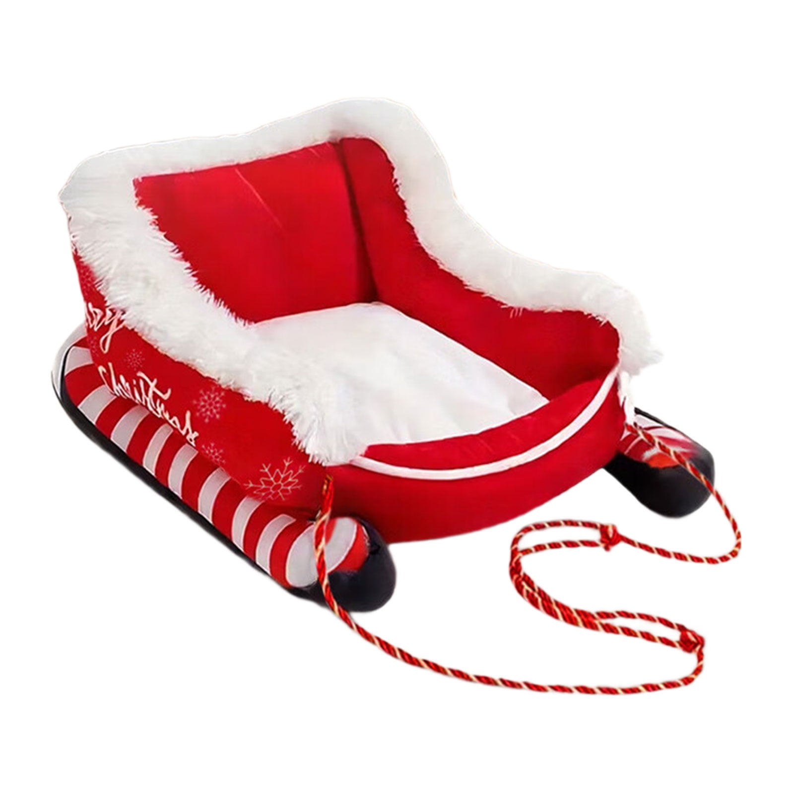 Christmas Sleigh Dog Bed with Cozy Lining, Thickened Mattress for ...