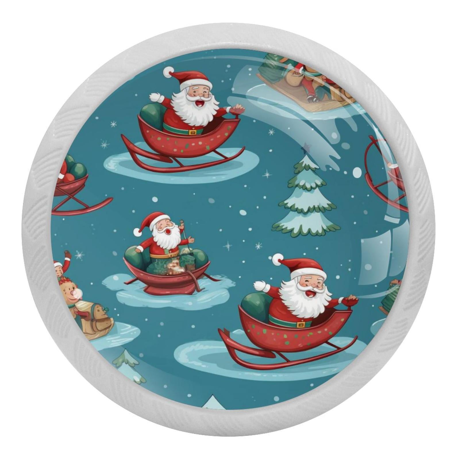 Christmas Sleigh Fluorescent Drawer Pulls - Round 4-Pack Glow-in-the ...