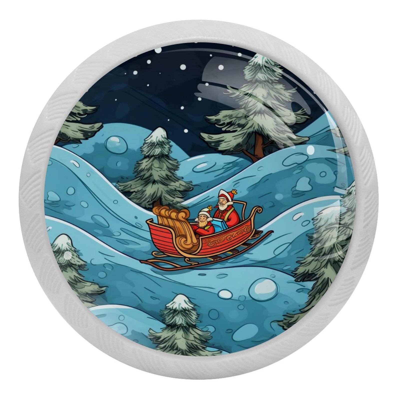 Christmas Sleigh Fluorescent Drawer Pulls with Screws: Round 4-Pack ...