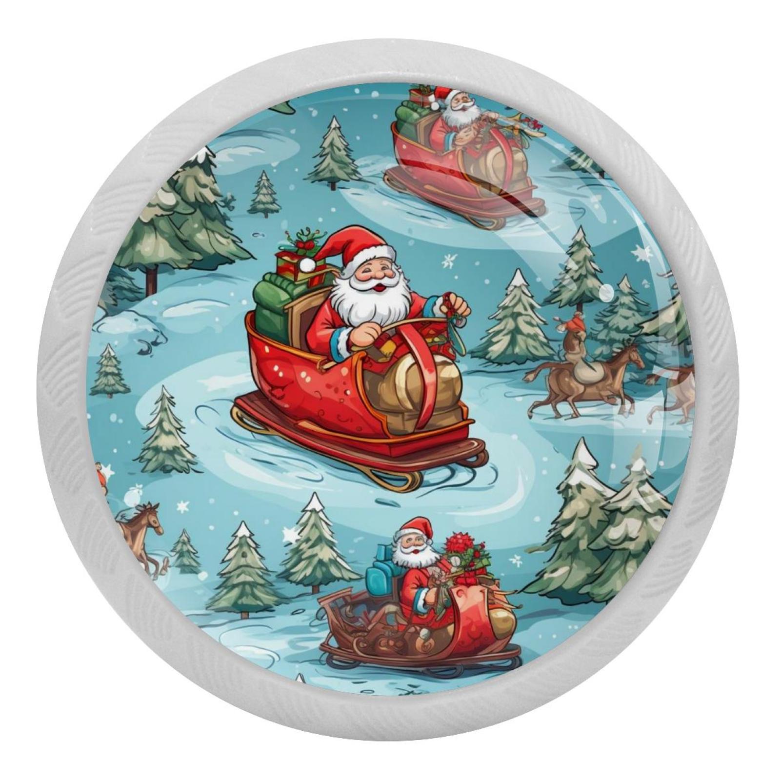Christmas Sleigh Fluorescent Drawer Pulls with Screws: Round 4-Pack ...