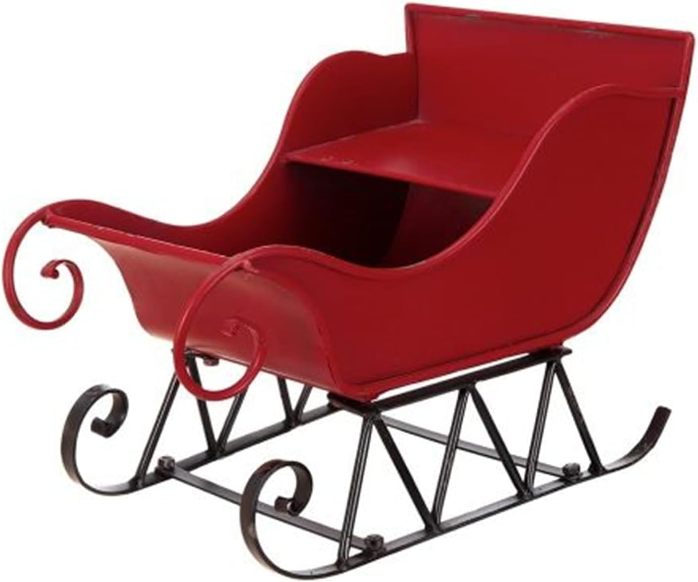 Christmas Sleigh Holiday Decoration Outdoor, Large Distressed Red Metal ...
