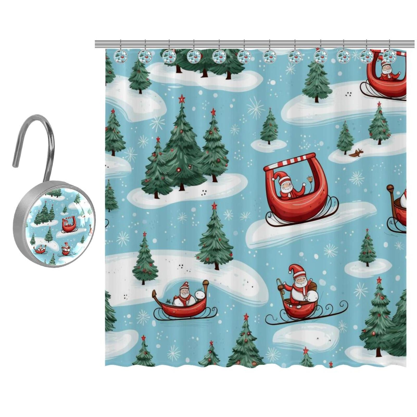 Christmas Sleigh Shower Curtain for Bathroom - Walmart.com