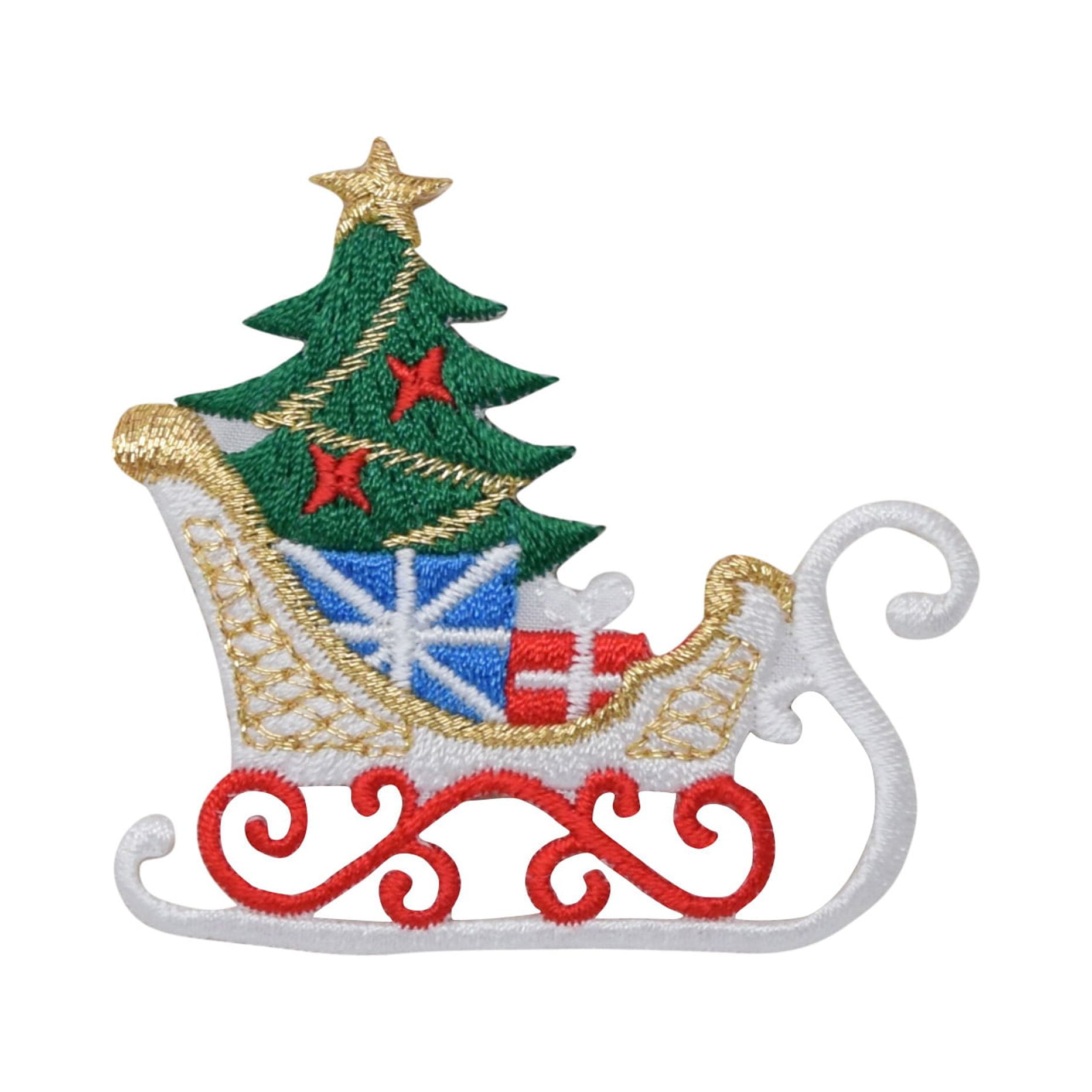 Christmas Sleigh - Tree/Gifts/Presents - Iron on Applique/Embroidered ...