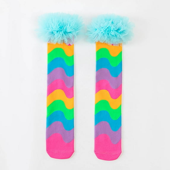 Christmas Slipper Socks Children Striped Knee High Socks, Boys Girls ...