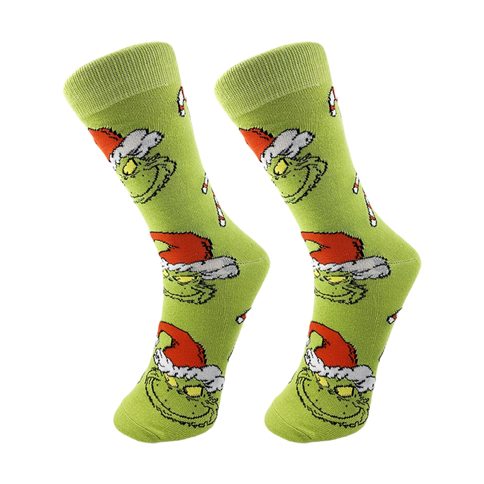 Christmas Slipper Socks for Men Women, Grinch Soft Thick Warm Sleeping ...