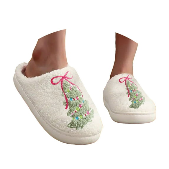 Christmas Slippers Family House Slippers For Men Soft Plush Fuzzy ...