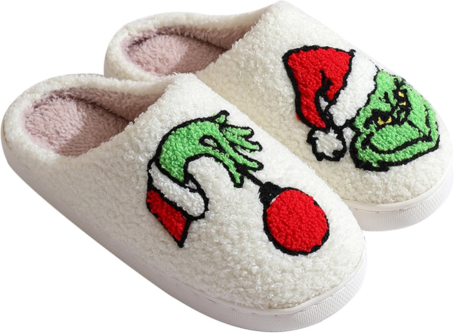 Christmas Slippers For Women Men Soft Plush Fuzzy Cozy House Bedroom ...