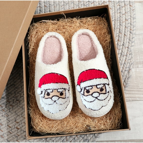 Christmas Slippers For Women Men Women's Cozy House Slippers With a ...