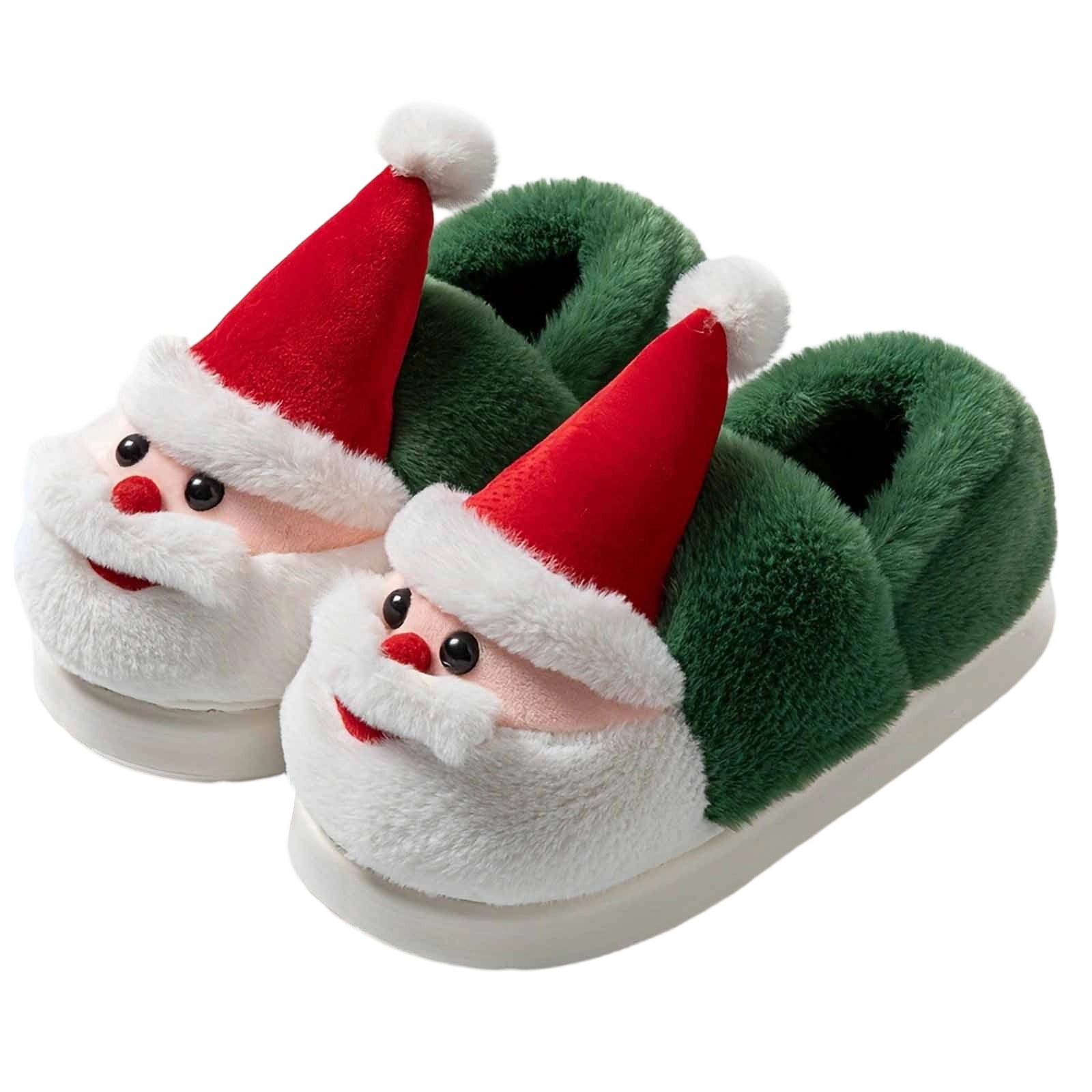 Christmas Slippers Womens Santa Claus Home Slippers Winter Couples ...