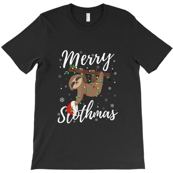 Christmas Sloth Funny Merry Slothmas Wrapped In Christmas Lights ...