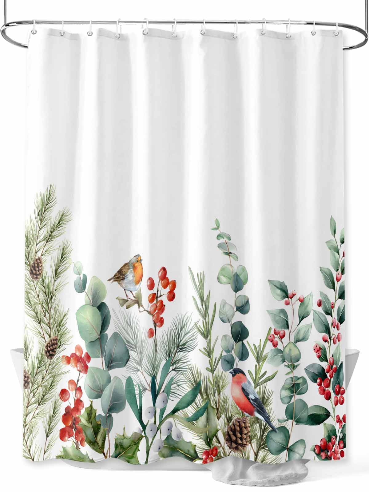Christmas Small Stall Shower Curtain, Waterproof Shower Curtains for ...