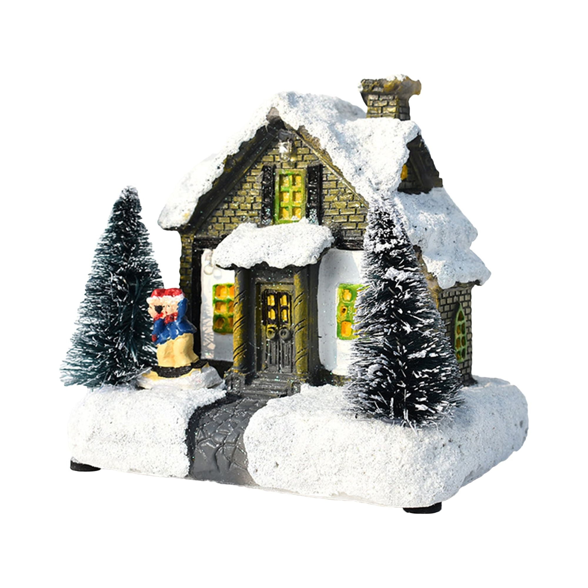 Christmas Small Village Houses Christmas Decorations LED Light Up ...