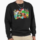 Christmas Smile Face Coffee Cups Graphic Unisex Sweatshirt Retro ...