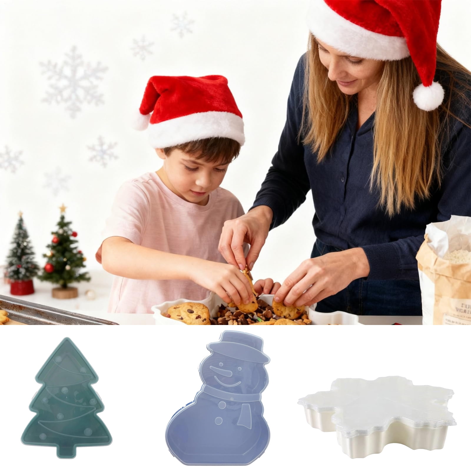 Christmas Snack Serving Tray, Tree Shaped Plastic Divided Appetizer ...