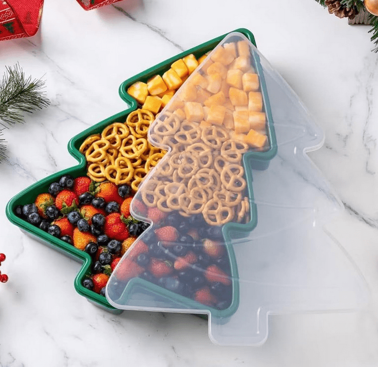 Christmas Snack Tray, Cute Holiday Gingerbread Man Snowflake Tree ...