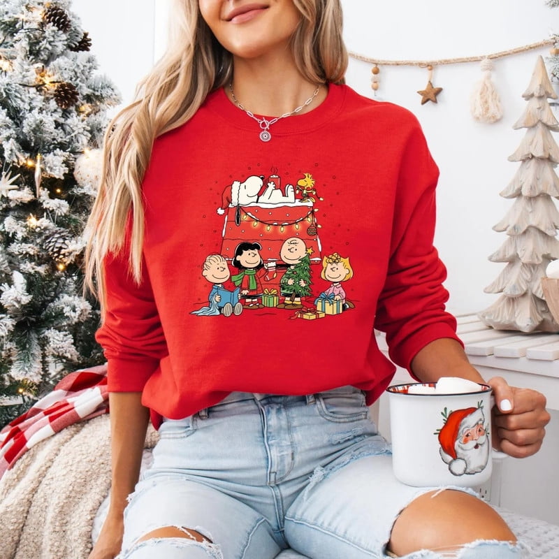 Christmas Snoopy and Friends Sweatshirt | Cute Cartoon Dog Holiday ...