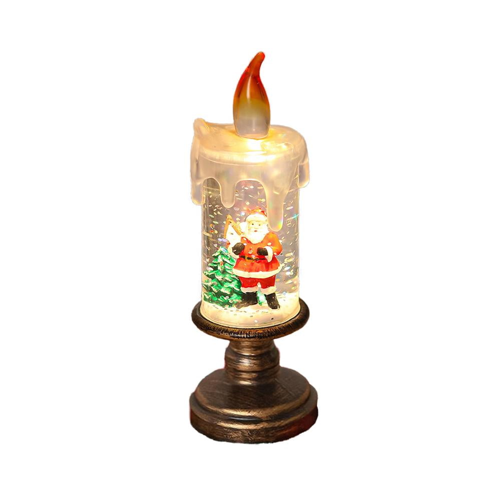 Christmas Snow Candle Battery Operated Flameless PVC Candle with ...