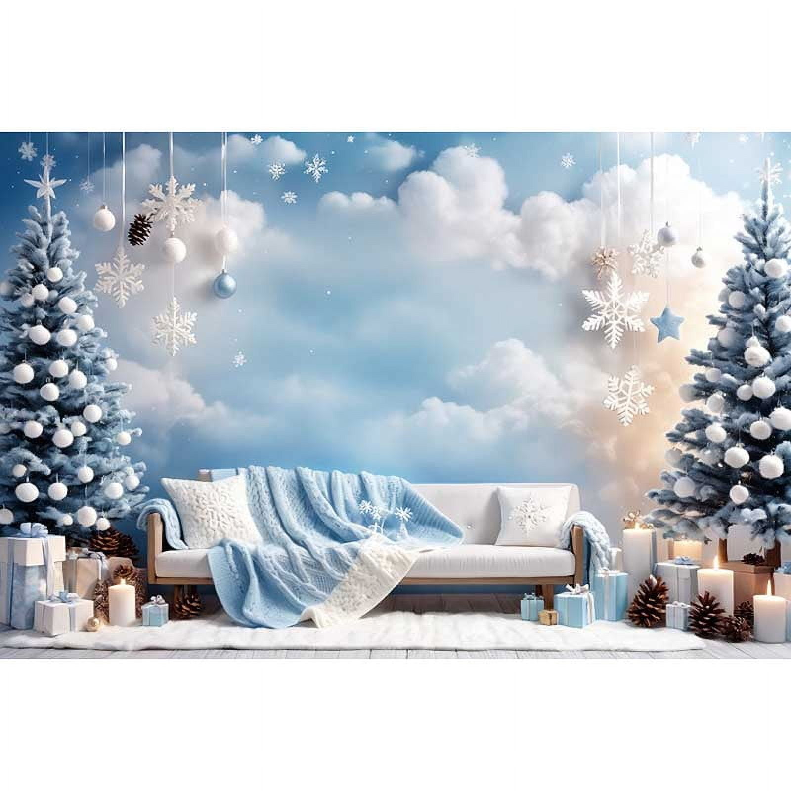 Christmas Snow Forest Landscape Backdrops Photography Baby Home Party ...