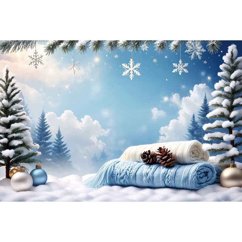 Christmas Snow Forest Landscape Backdrops Photography Baby Home Party ...