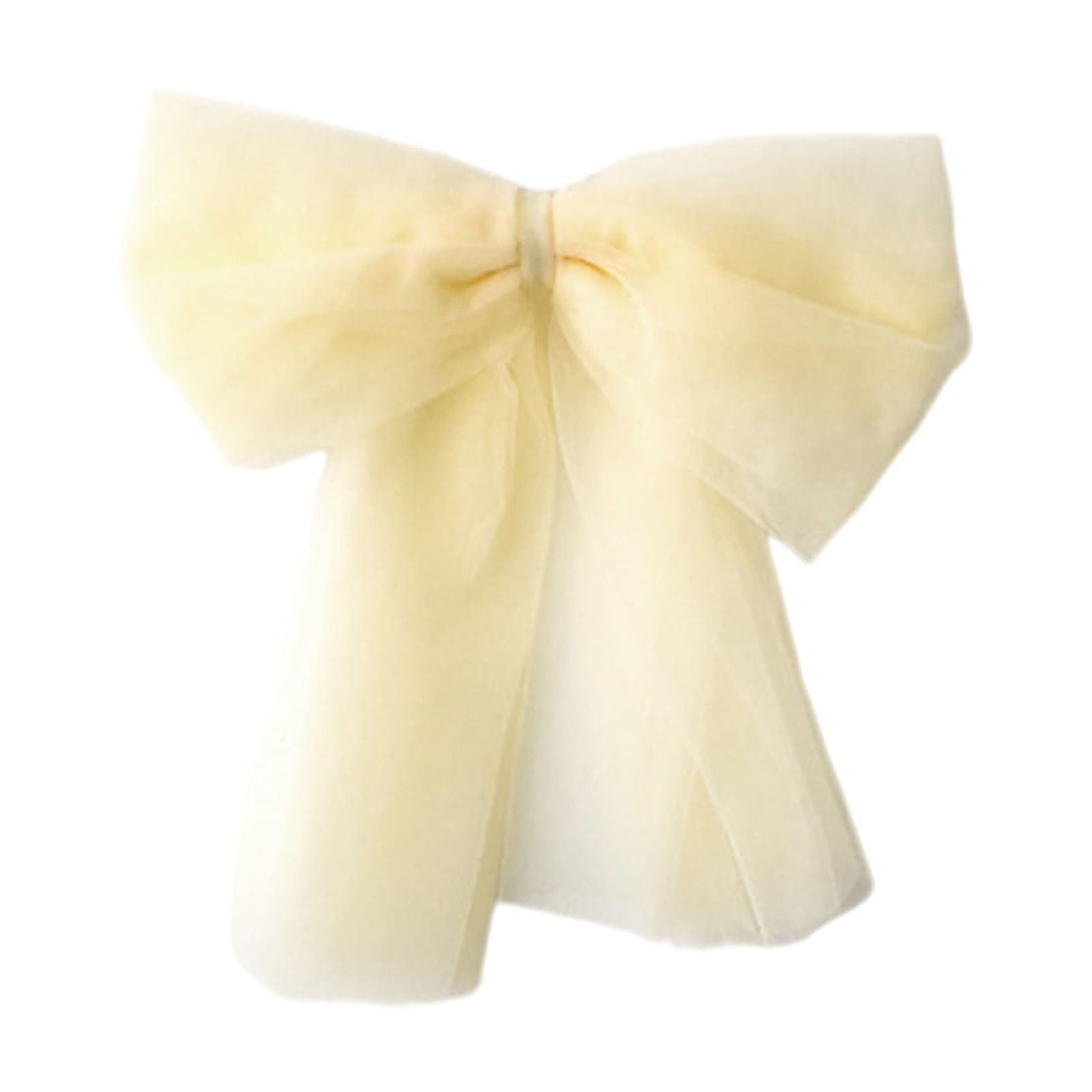 Christmas Snow Gauze Bow 12 Inches Beige Velvet Ribbon Christmas Tree ...