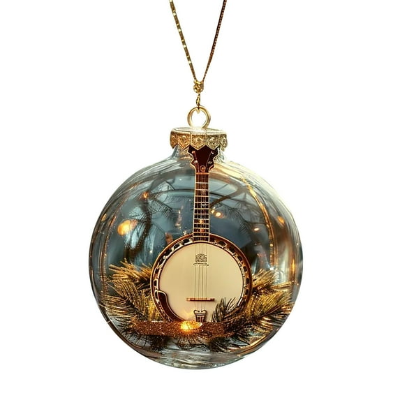 Christmas Snow Globe Decoration Musical Instruments Theme Plastic Ball ...