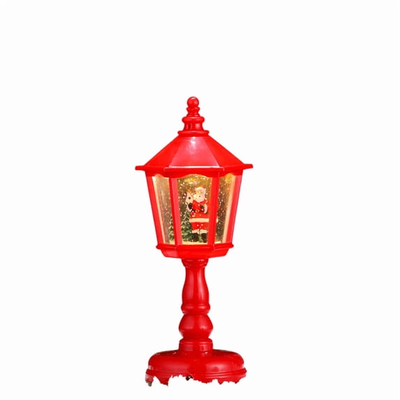 Christmas Snow Globe Lantern, Glitter Lighted Christmas Mini Streetlamp ...