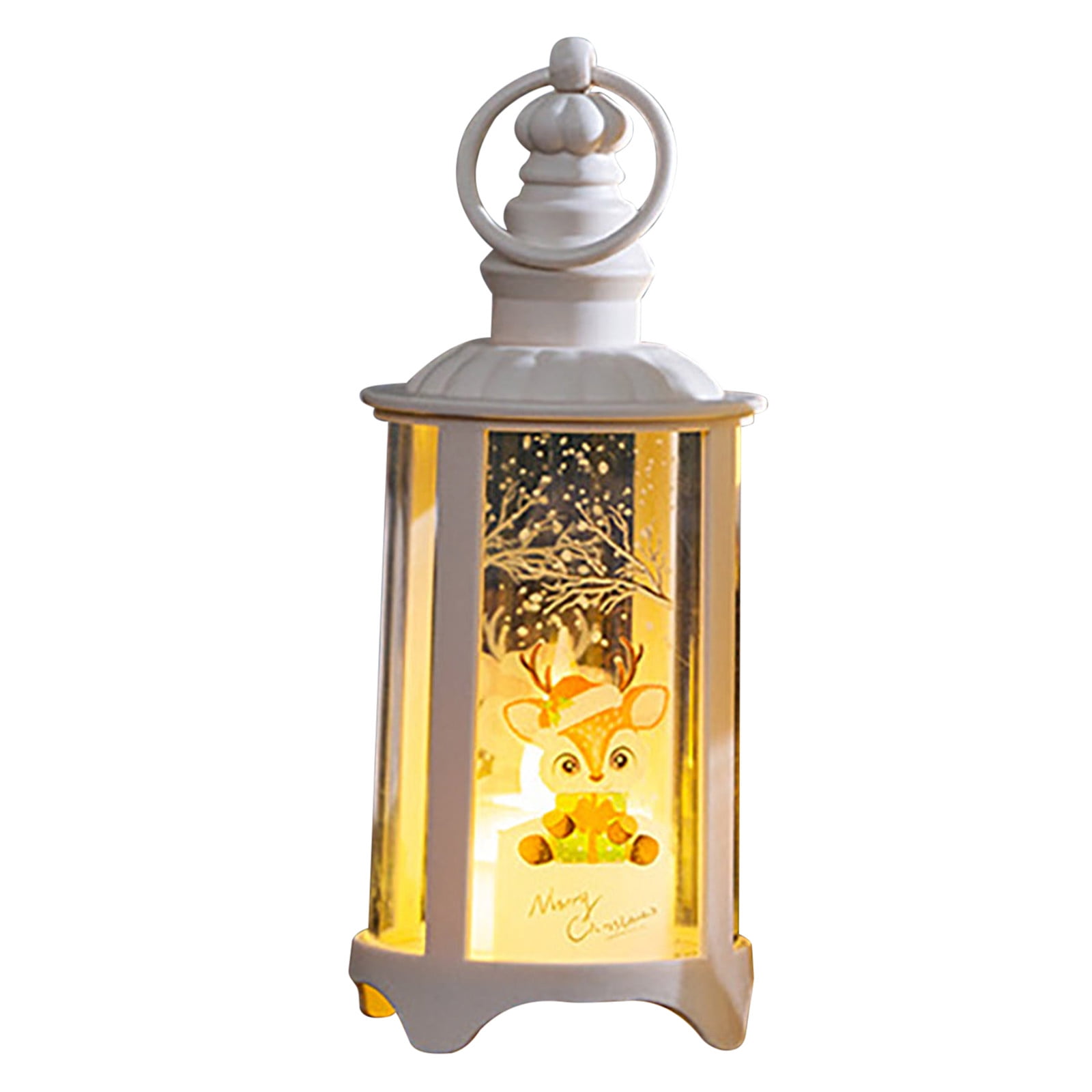 Christmas Snow Globe Lanterns, Glowing LED Rotating Flashing Water ...