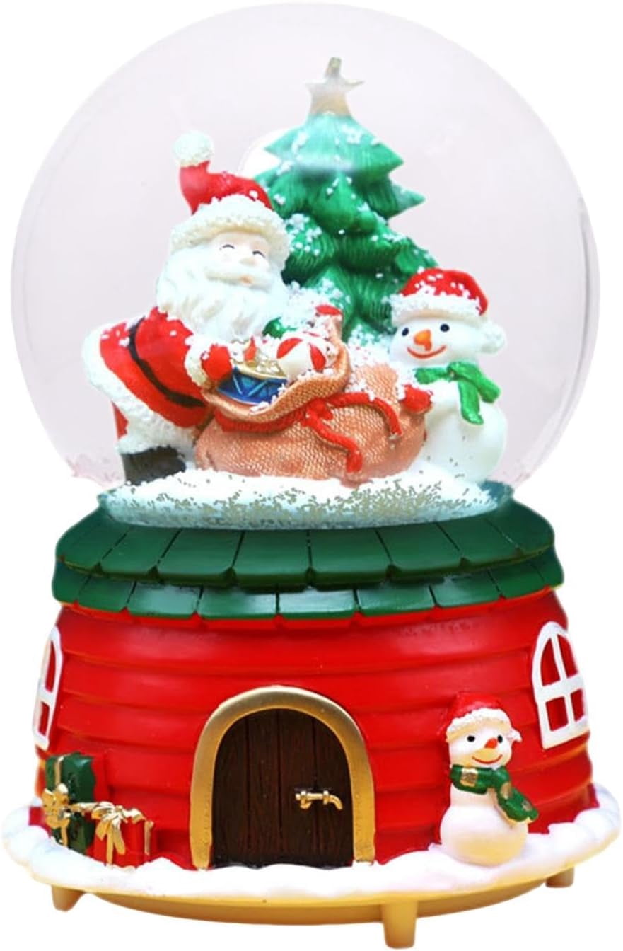 Christmas Snow Globe Music Box, Battery LED Decor for Home - Walmart.com