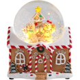 Christmas Snow Globe Musical - Rotating Train Tree Red Water Snow ...